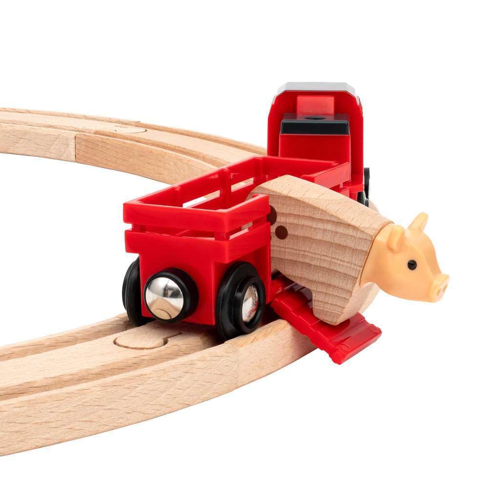 BRIO 33984 Animal Farm Set | Wooden Toy Train Set for Kids Age 3 and Up