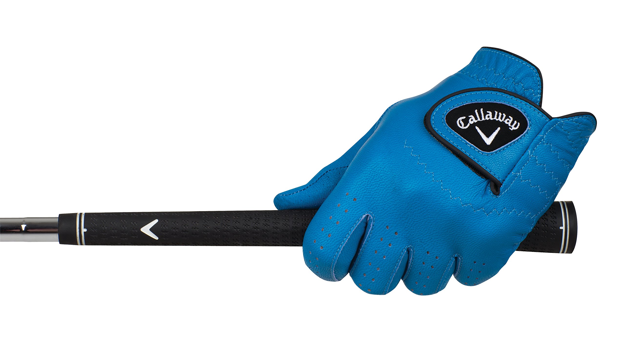 Callaway Golf Men's OptiColor Leather Glove, Blue, Cadet X-Large, Worn on Left Hand