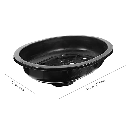 DOITOOL Bonsai Training Pots, 6Pcs 15β Bonsai Plants Growing Pot Large Deep Flower Pot, Plastic Oval Planter Pot with Drainage Hole for Nursery, Garden, Balcony
