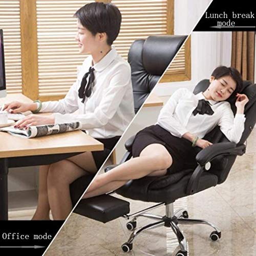 ZLBYB Office Chairs with Pillow Foot Pad Seat Back Adjustable Lifting Tilt Swivel Chair Artificial Leather Game Chair