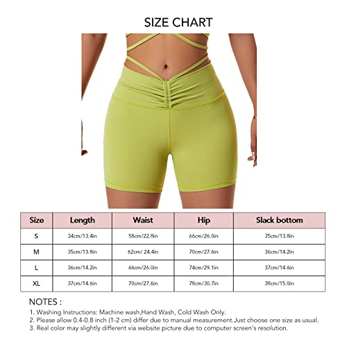 CATOO High Waist Patchwork Moisture Wicking Fitness Short Shorts Machine Washable Yoga Shorts For Running (S)