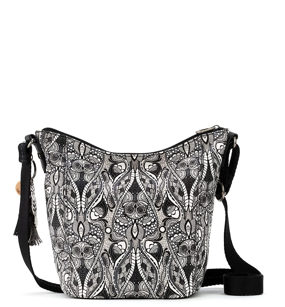 Sakroots Sequoia Small Crossbody, Black/White Soulful Desert