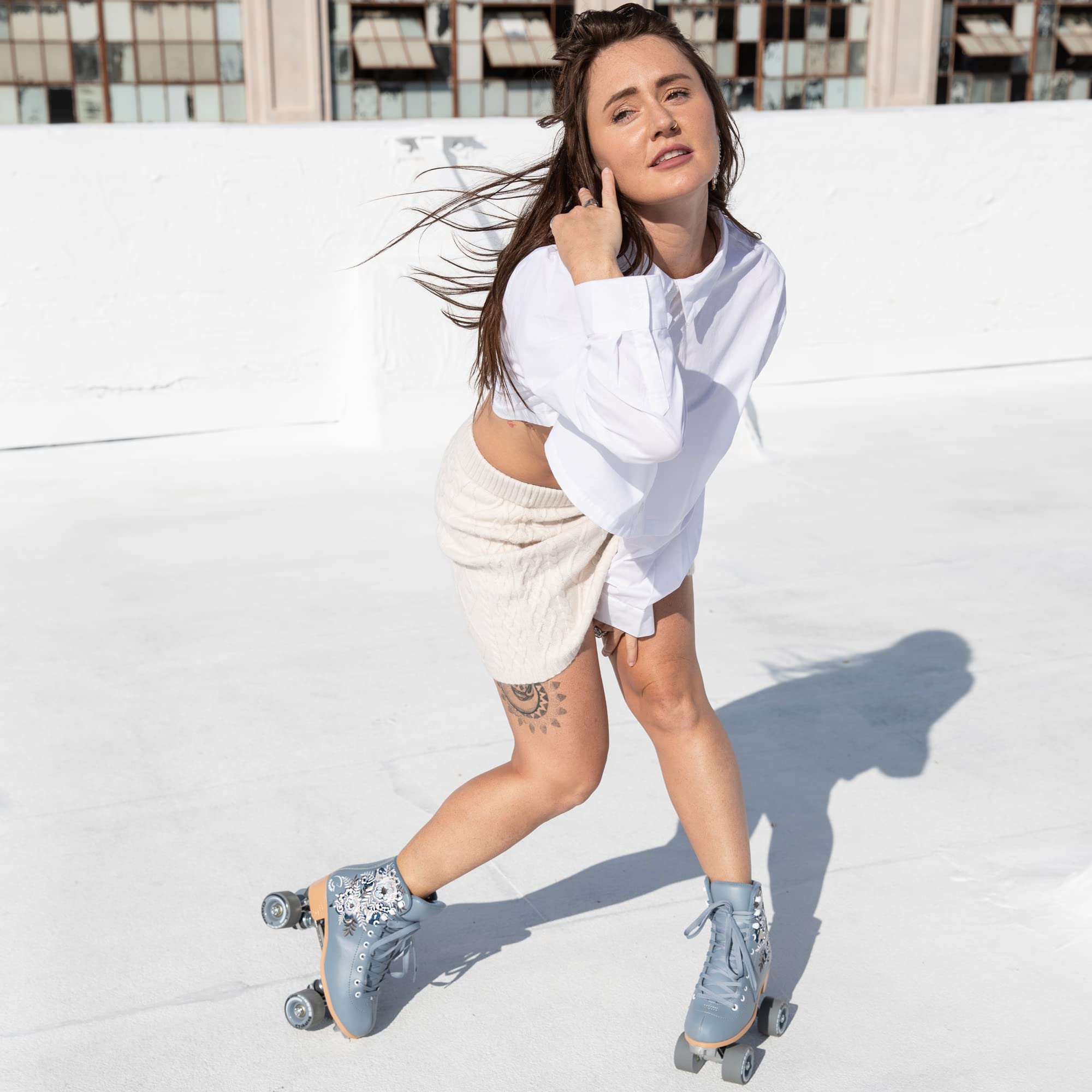 C SEVEN C7skates Cute Roller Skates for Girls and Adults (Edelweiss, Women's 9 / Men's 8)