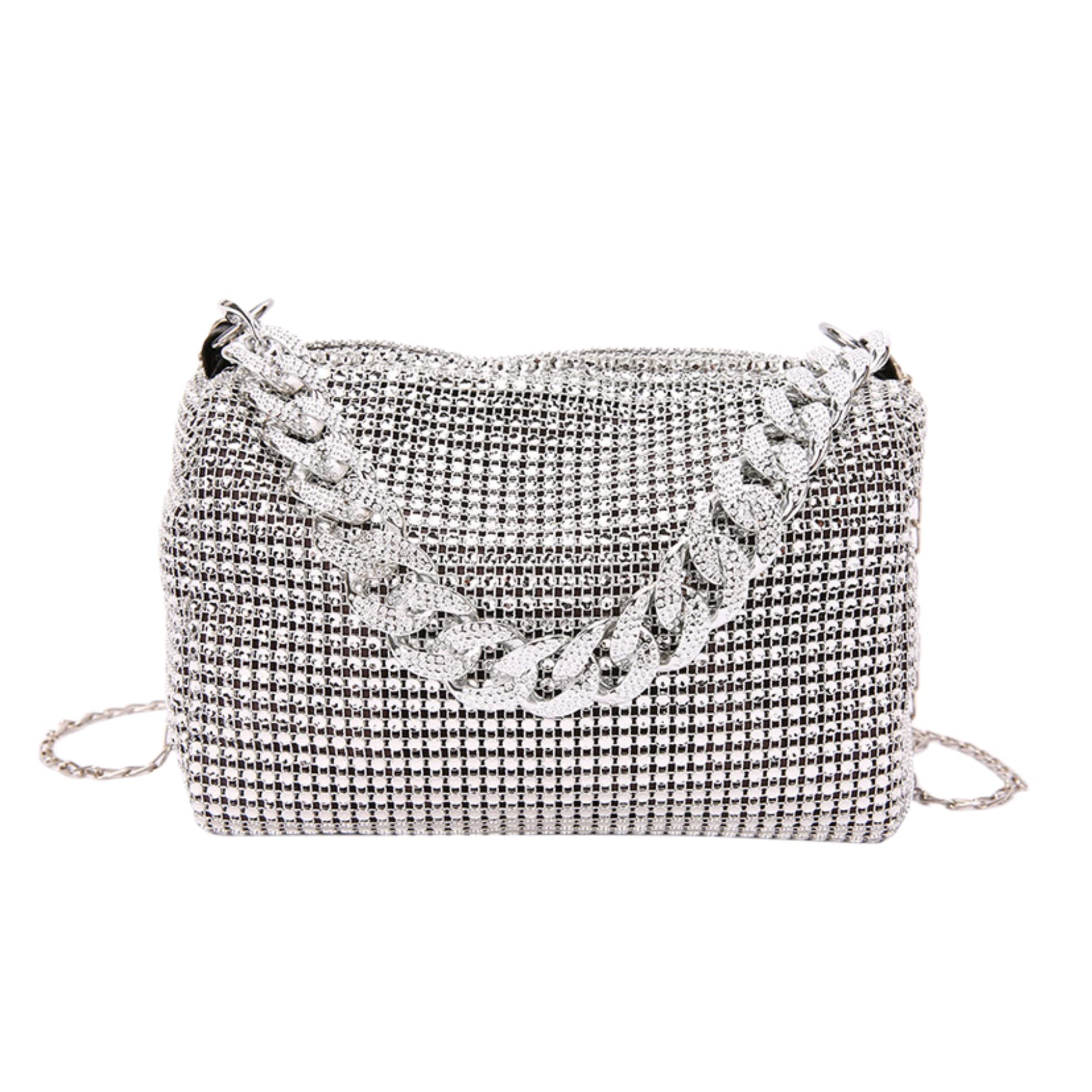 Bling Rhinestone Hobo Bag for Women Crystal Evening Handbag Underarm Bag Tote for Party Wedding