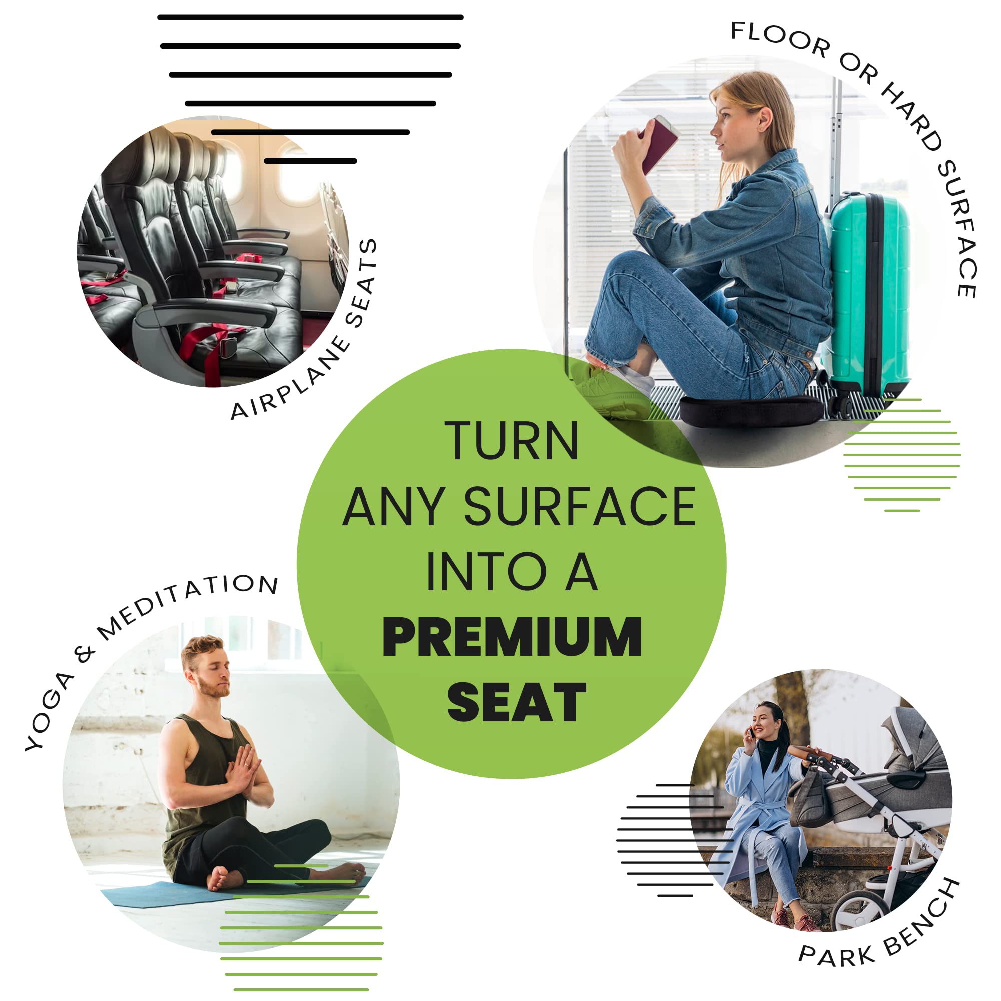 Chair Cushion - Car Seat Cushion β Desk Chair Cushion β Orthopedic Gel & High-Density Memory Foam Coccyx Ergonomic Cushion for Tailbone Pain β Sciatica & Back Pain Relief (Black)