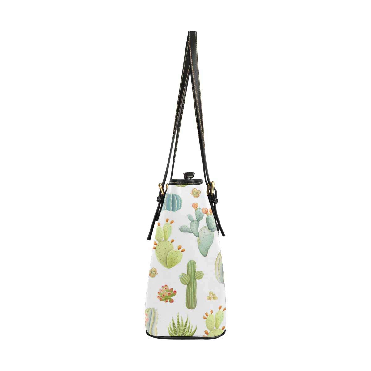InterestPrint Women Handbags Shoulder Bags Tote PU Leather Handbags Cactus Lover