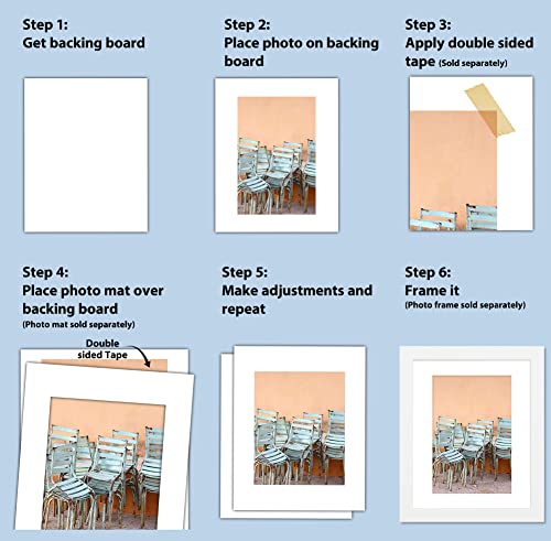 Golden State Art, Pack of 100, 8x10 White Backing Boards - Uncut, Acid Free, 4-Ply Thickness, Signature Friendly - Great for Photos, Pictures, Events, Frames, Prints