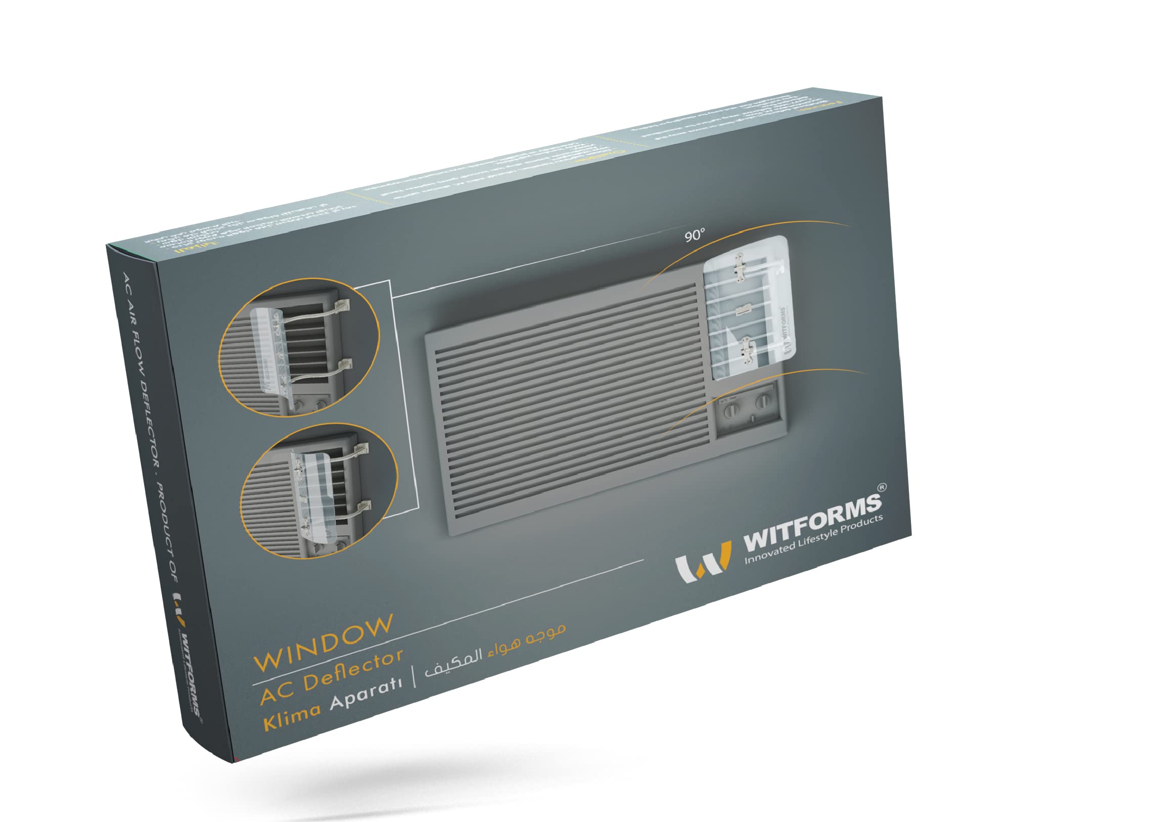 WITFORMS/WINDOW - Adjustable AC air deflector suitable for window air conditioners (side air outlet). Enhance cooling and heating circulation