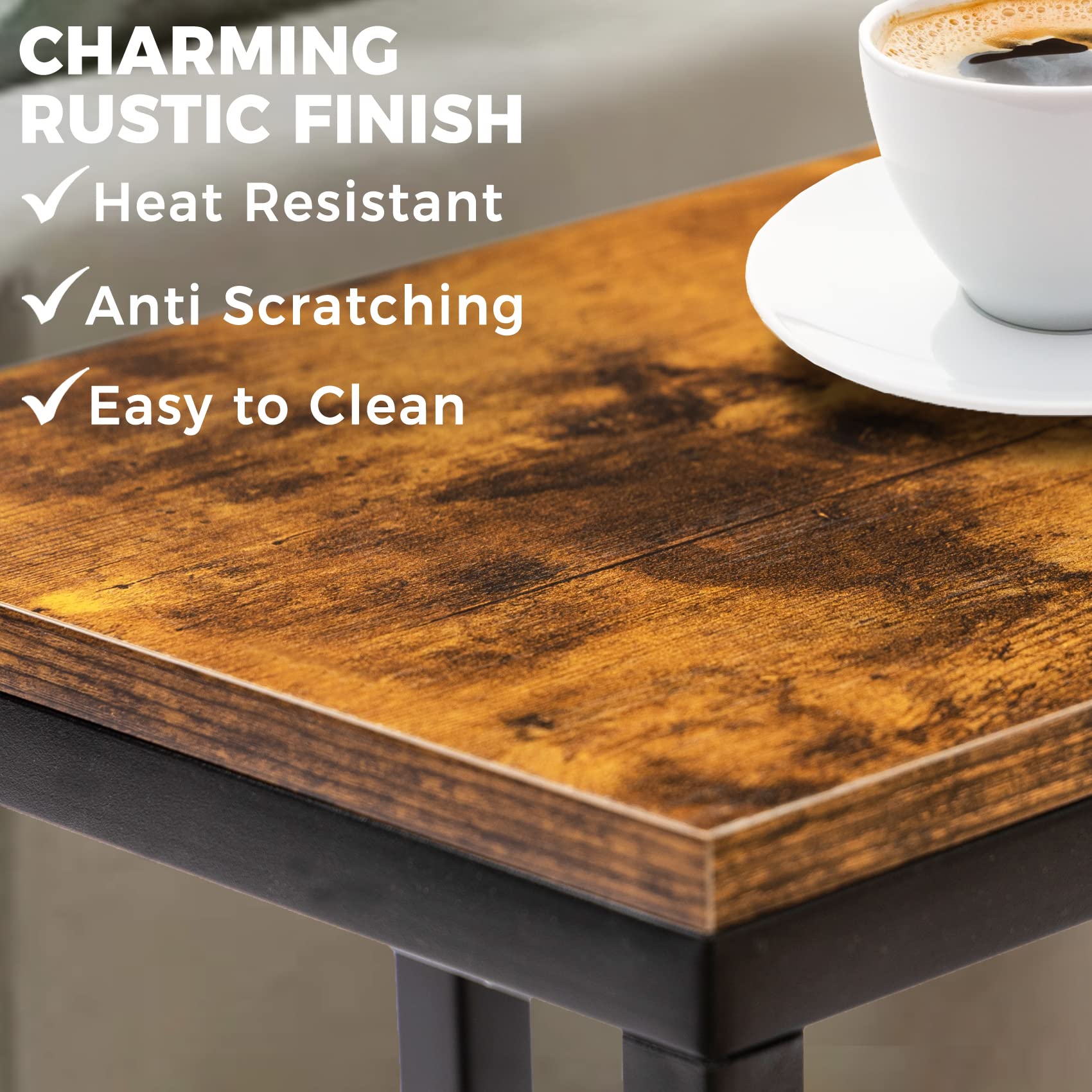 C Shaped Side Table With Charging Station End Tables With Usb Ports And Outlets Slim Skinny Narrow End Tables For Small Spaces Bedside Tables Couch Tables That Slide Under Sofa Tables For Bed Tray Tv