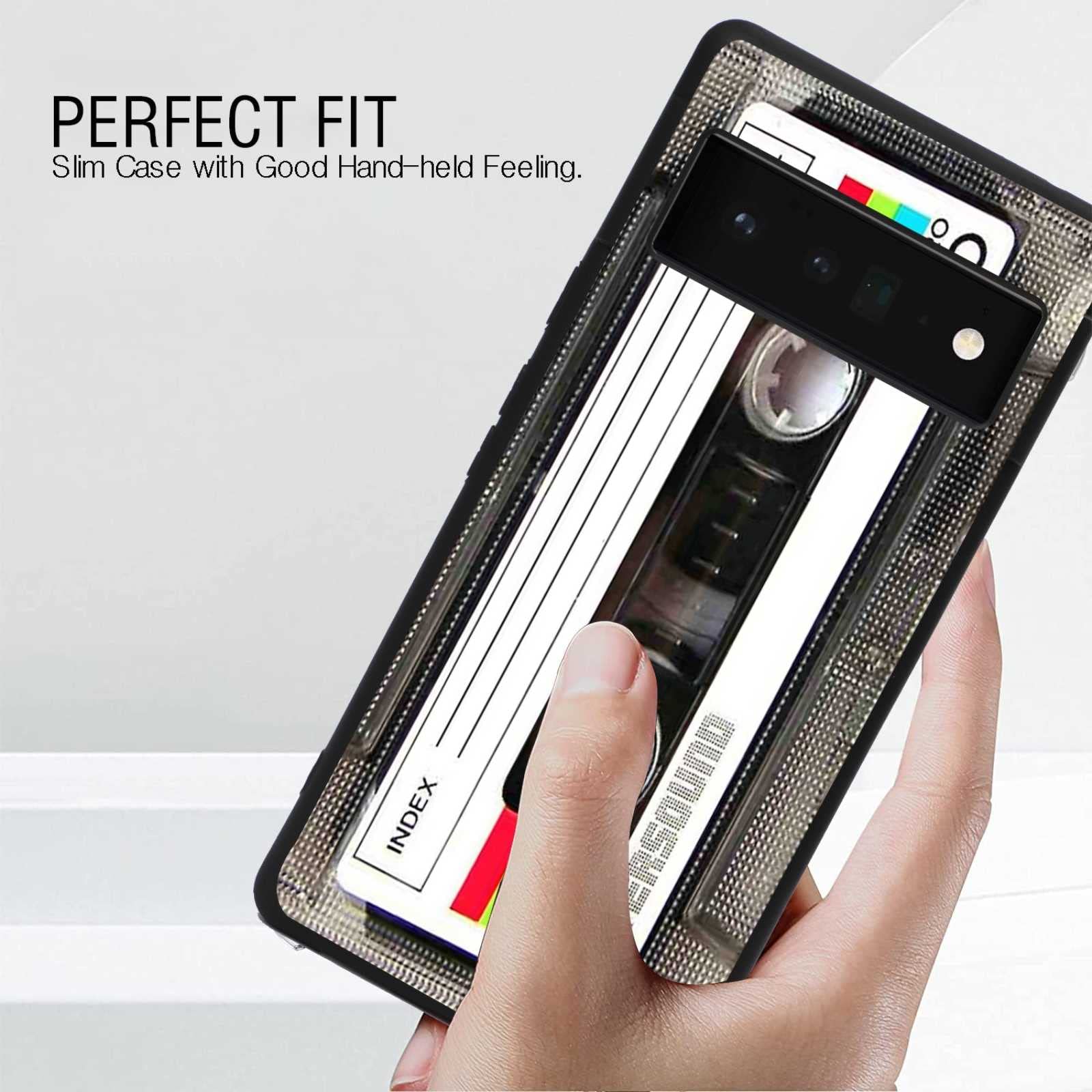 Compatible with Google Pixel 6 Pro(2021) Cassette Case, Vintage Music Cassette Tape Mix Tape Cool 80s 90s Classic Retro Graphic for Google Case Women Men, Slim Soft Silicone Case for Google