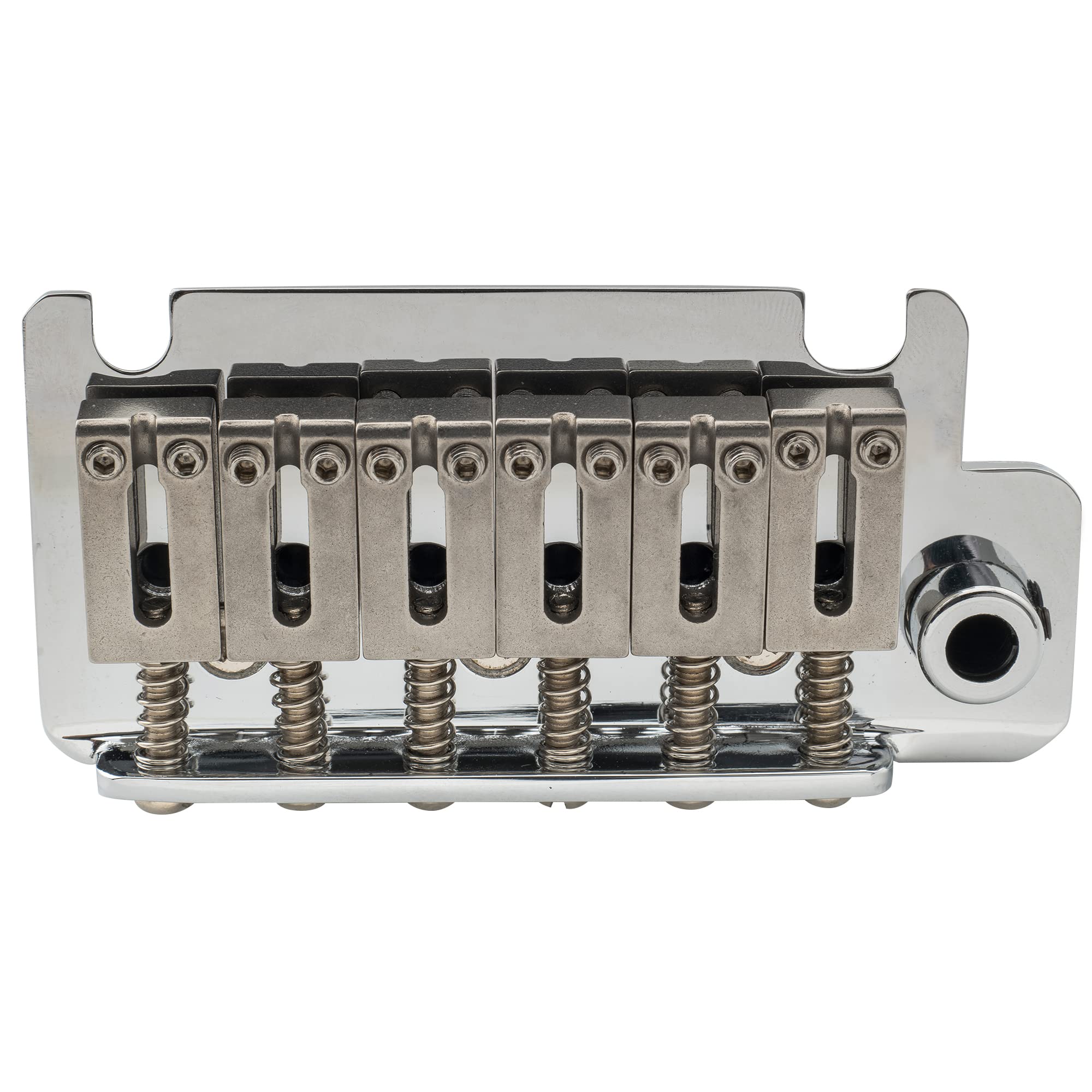 Musiclily Pro 52.5mm 2-Point Guitar Tremolo Bridge with Full Block Steel Saddles for Modern American Strat Electric Guitar, Chrome