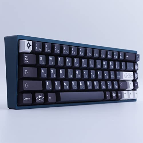 Hyekit Custom Keycaps - PBT Keycaps, Cherry Profile, Dye Sub, Japanese Keycaps, 6.25u, 7u, 161 Key Set, for Mechanical Keyboard, US and UK Layouts (Galaxy)