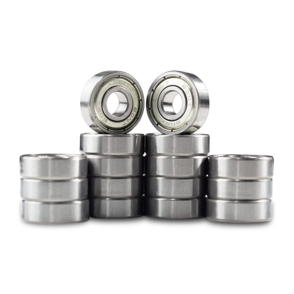Bont Skates - Precision Skate Bearings ABEC 7 - Pre Lubricated Inline Speed Roller Skate Derby Skateboard Scooter - Pack of 16