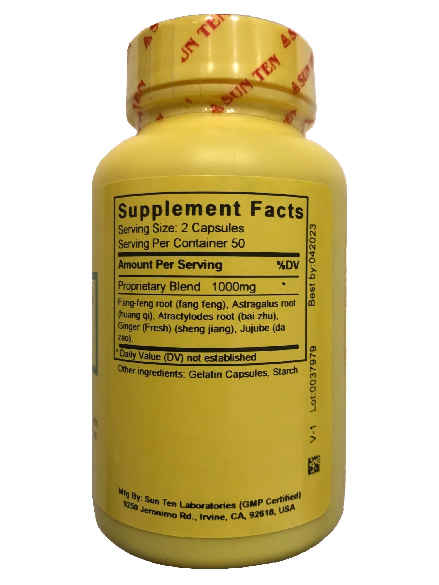 Sun Ten - Siler & Astragalus Formula Capsules/Yu Ping Feng San/玉屏風散 - 1 Pack