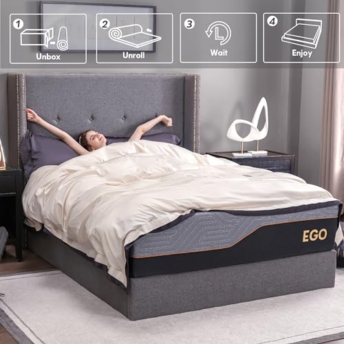 Copper Gel Memory Foam Mattress, 14 Inch Cal King Size Memory Foam Mattress, CertiPUR-US Certified, Bed in a Box, Black