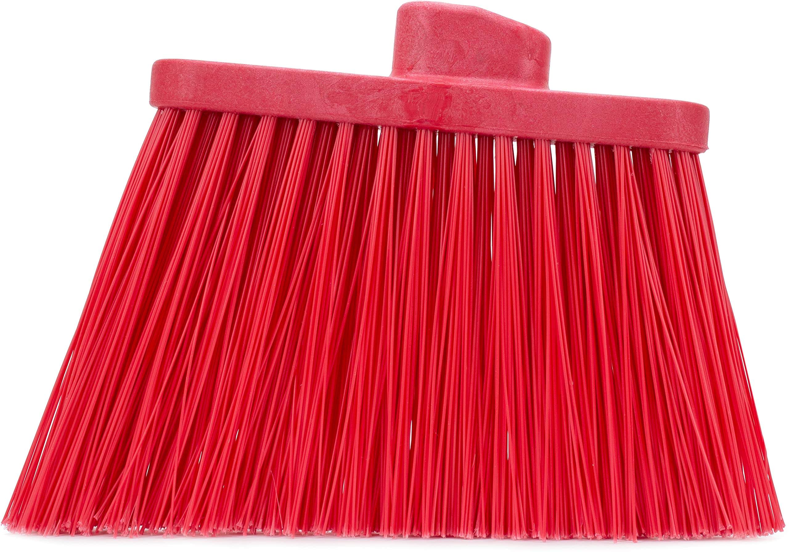 SPARTA Plastic Broom Head, Angled, Un-Flagged for Large Debris Indoor, Outdoor, Home, Restaurant, Lobby, Office, 12 Inches, Red