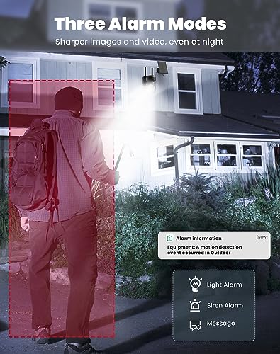 FOAOOD 2K Security Camera Wireless Outdoor, Sloar Camera for Home Security Outside, APP Controls 360° Full Coverage, Color Night Vision, Human Detection, IP65 Waterproof, 2.4G WiFi Connection