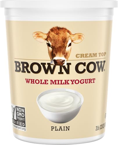 Brown Cow Cream Top Plain Whole Milk Yogurt, 32 oz. Carton - Creamy, Delicious Yogurt