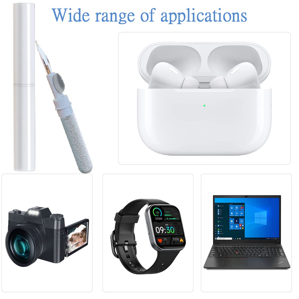 Bluetooth Earbuds Cleaning Pen, Earbuds Cleaning Kit in-Ear Headphones Cleaning Tool, Dust Removal Soft Brush, Multi Function Cleaning Tools for Bluetooth Earphones Case Airpods Pro 1 2 Huawei Samsung