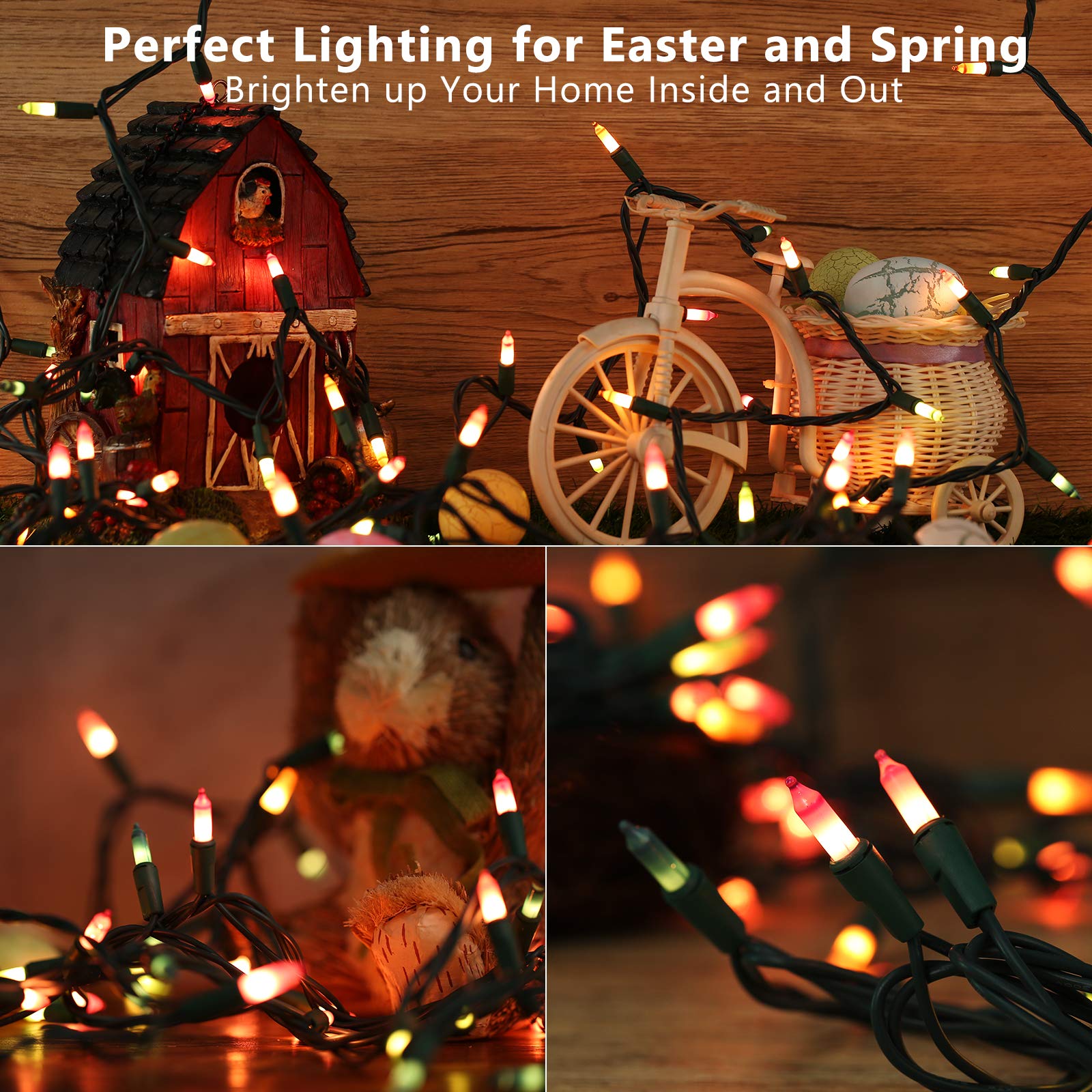 BrizLabs White Christmas Lights, 69.6ft 300 Count Incandescent Christmas Lights Connectable, UL Certified Clear Lights Set, Mini String Lights White Wire for Indoor Outdoor, Xmas Tree, Bedroom Decor