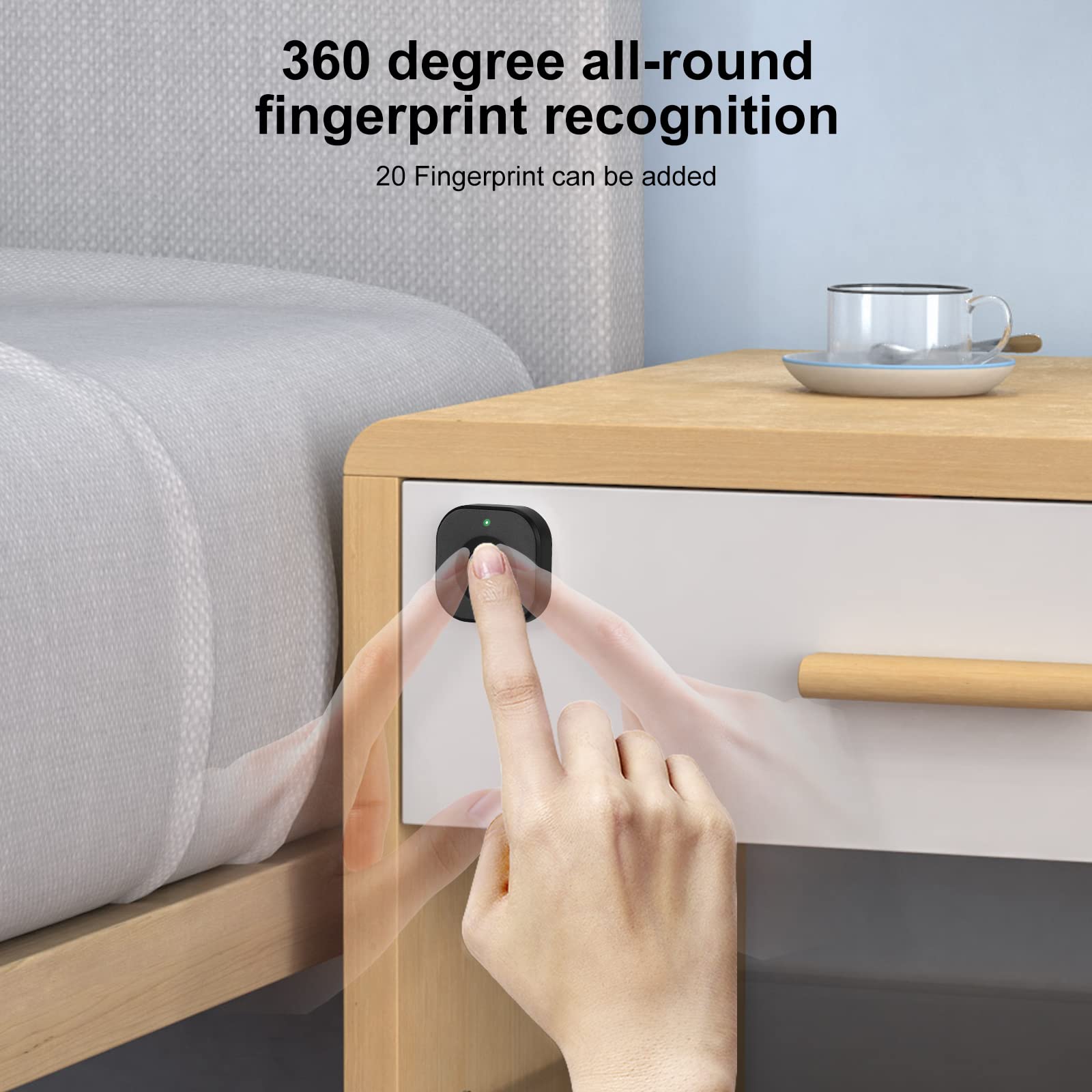 Bluetooth Fingerprint Cabinet Lock, Smart Biometric Cabinet Lock, Keyless Hidden File Drawer Wardrobe Lock, Child Safety Electric Fingerprint Lock, DIY Wooden Furniture Privacy Lock (Plastic)