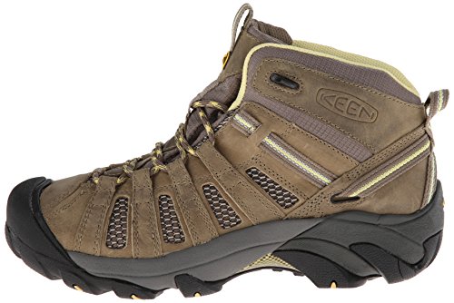 KEEN Women's Voyageur Mid Height Breathable Hiking Boots, Brindle/Custard, 9 Medium US