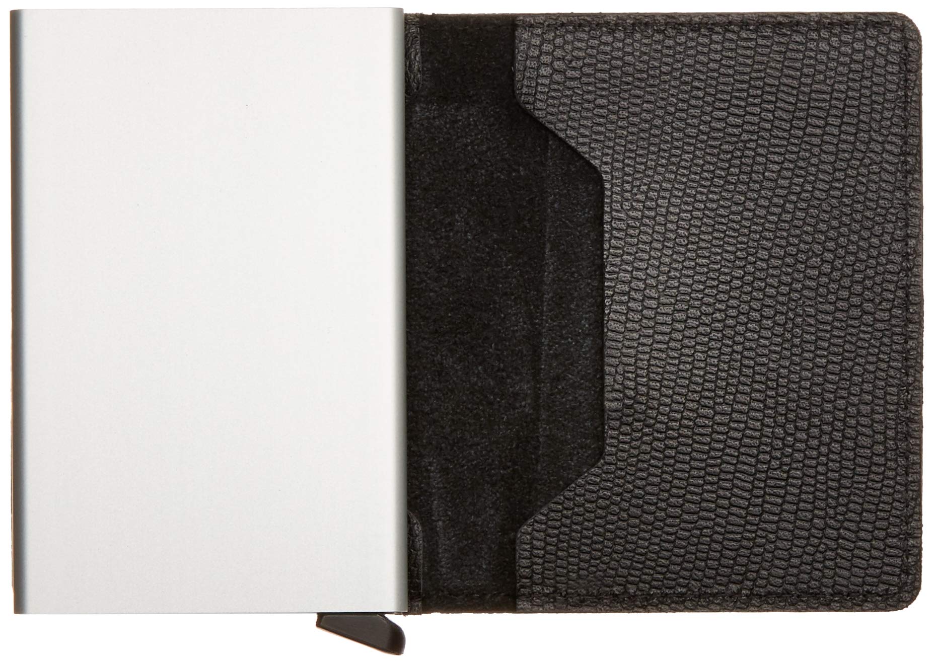 SECRID Slim Wallet Genuine Rango Leather RFID Safe Card Case for Max 12 Cards (Black)