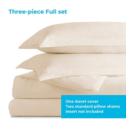 Linenspa Microfiber Duvet Cover - Three Piece Set Includes Duvet Cover and Two Shams - Soft Brushed Microfiber - Hypoallergenic, Navy, Full