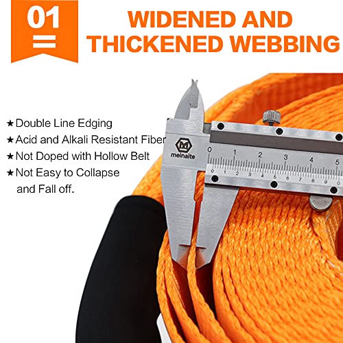 Iztoss 3"×30' Tow Strap Heavy Duty 30 feet Break Strength 35,000 lbs Double Reinforced Webbing Recovery Tow Rope Kit, Winch Snatch Strap (30 Feet Tow Strap)