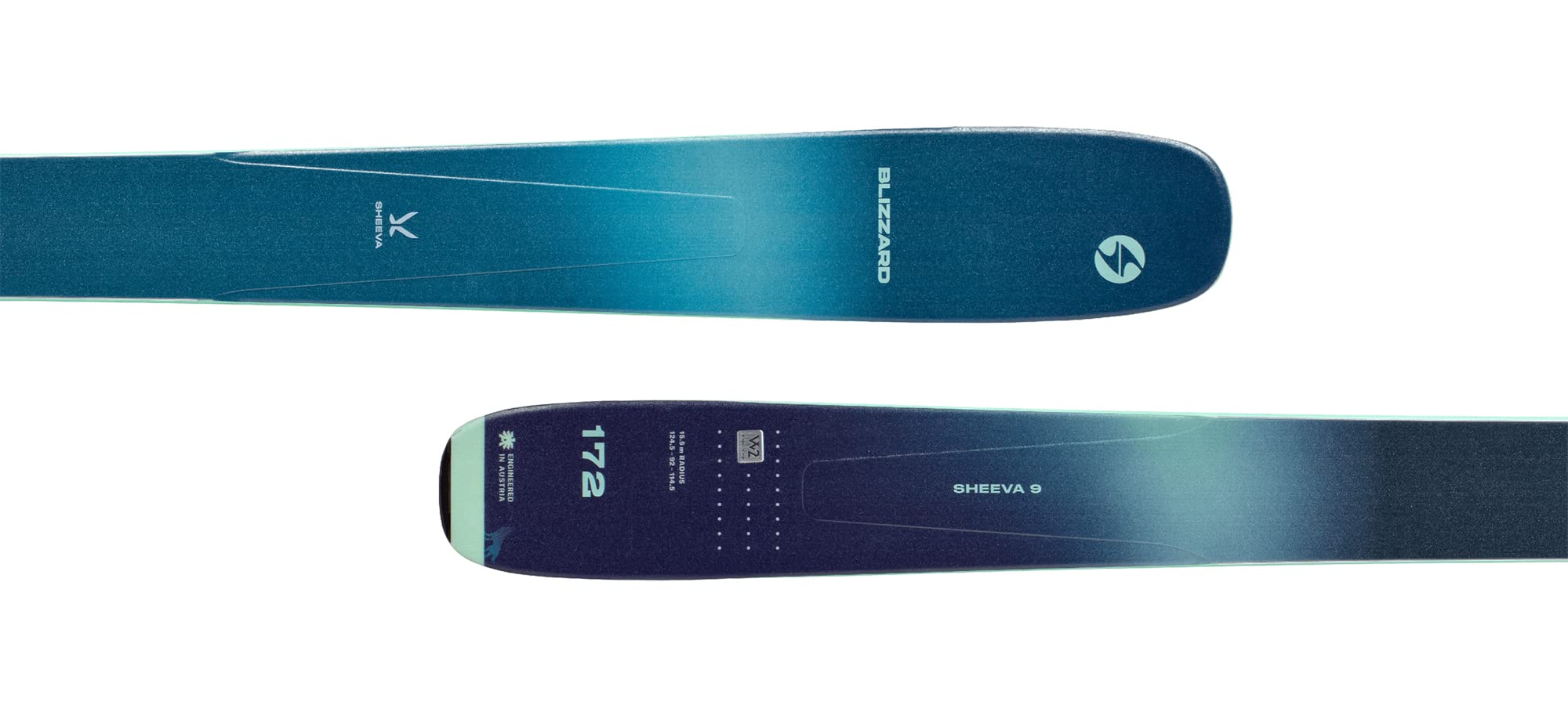 Blizzard Women's 8A227200001 Sheeva 9 All-Mountain Freeride Dark Blue/Teal Skis (Bindings Not Included), Size 157