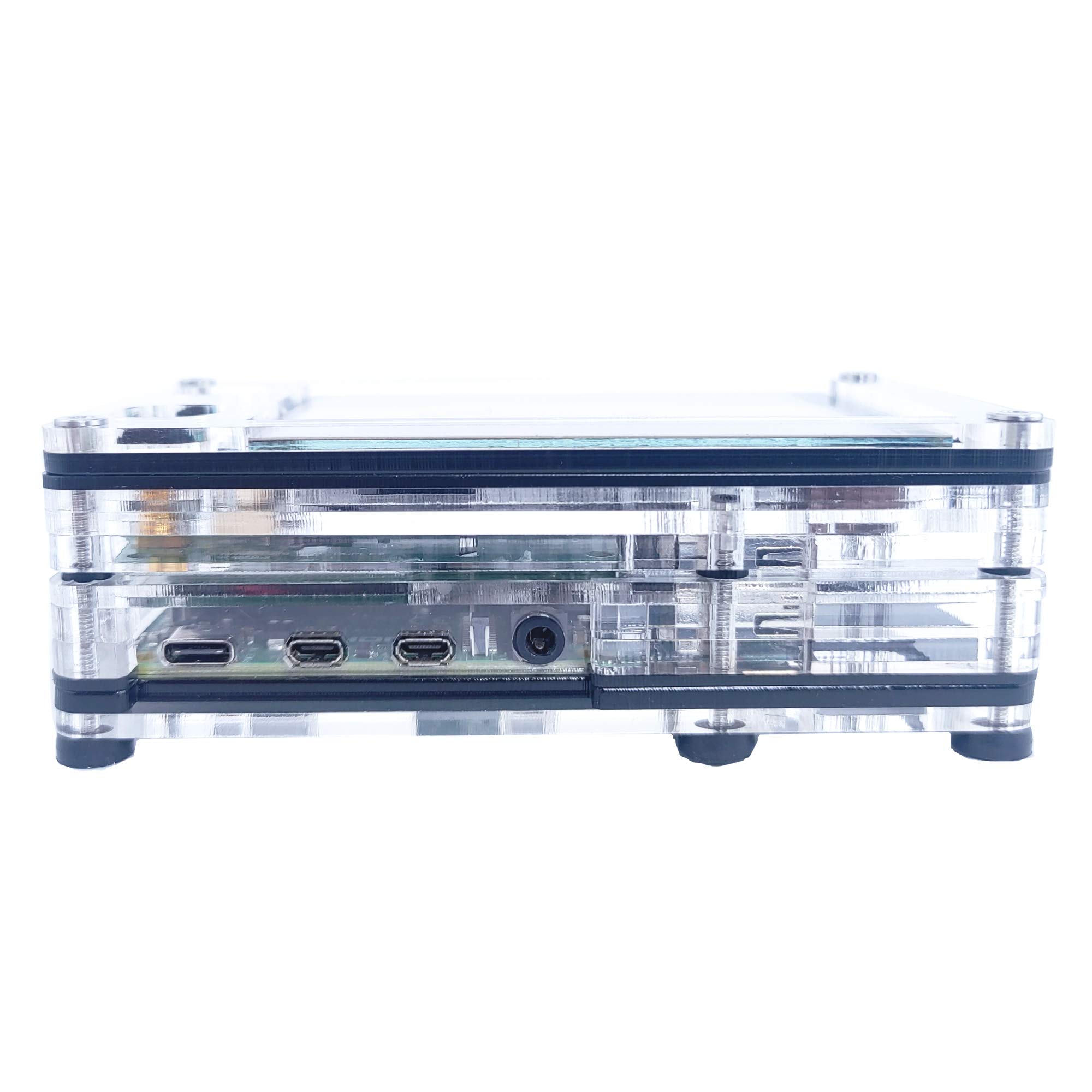 C4Labs DRPi-3.5NSX Nextion Screen Case – Raspberry Pi 3 B+, Duplex MMDVM v1.0, and Enhanced 3.5" Nextion Screen (Included) ~ Black Ice (Black)