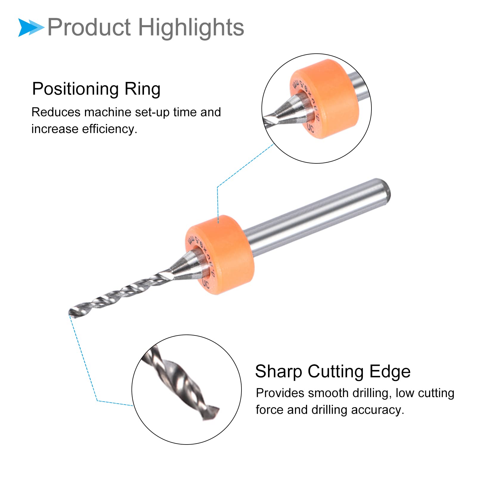 CoCud Micro PCB Drill Bits, 1/8" Shank 0.3mm-1.2mm Cutting Edge, Print Circuit Board Drill Bit - (Applications: for CNC Drilling Engraving Machine), 2-Set (20-Pieces)