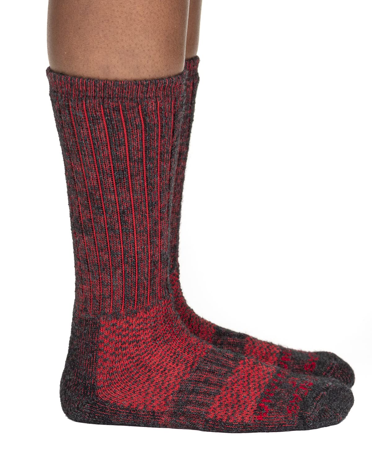 Boot Socks For Men Alpaca Blend Socks With Extra Cushion, Thermal Socks For Women Alpaca Socks Men (Red, Medium - Women 8-10, Men 7-9)