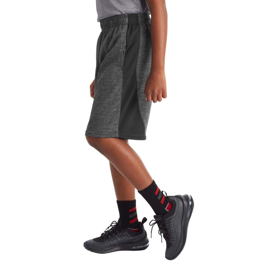 C9 Champion Boys' Heather Shorts-9" Inseam, Hardware Gray Ebony, L