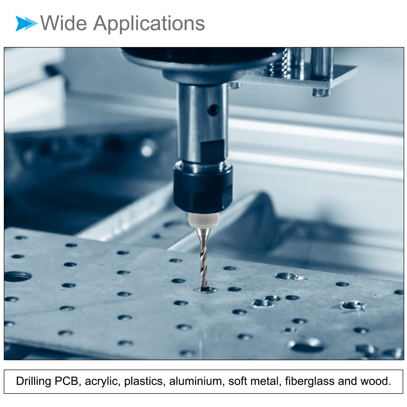 CoCud Micro PCB Drill Bits, 1/8" Shank 1.3mm Cutting Edge, Tungsten Carbide Print Circuit Board Drill Bit - (Applications: for CNC Drilling Engraving Machine), 10-Pieces