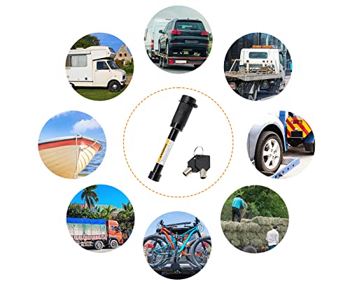 Hitch Lock, A-COMB Heavy Duty Trailer Hitch Pin Lock, 5/8" Dia and 3-1/2" Long Trailer Receiver Towing Hitch Locking Pin, for Bike Racks Truck Boat, for Class III IV 2", 2-1/2" and 3" Receiver, Black