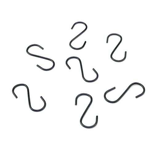 Meprotal 50pcs S Hooks 1.7inch, Black Mini Ornament Hooks Iron Hooks Hanger Small S Hooks for Hanging Jewelry Kitchenware Plants