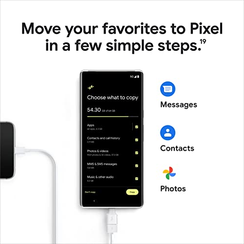 Google Pixel 6 Pro - 5G Android Phone - Unlocked Smartphone with Advanced Pixel Camera and Telephoto Lens - 128GB - Cloudy White