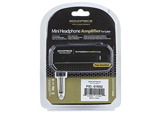 Monoprice 611502 Mini Headphone Amplifier for Guitar,"Tube Overdrive"