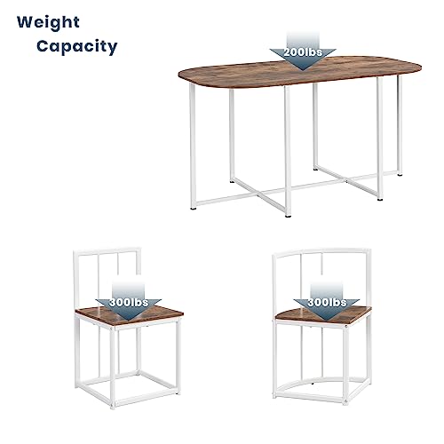 Merax Compact Dining Table and Chairs for Small Space Dining Table Set for 6, 55inch Kitchen Table 7 Piece Set for Dining Room Living Room Modern Style