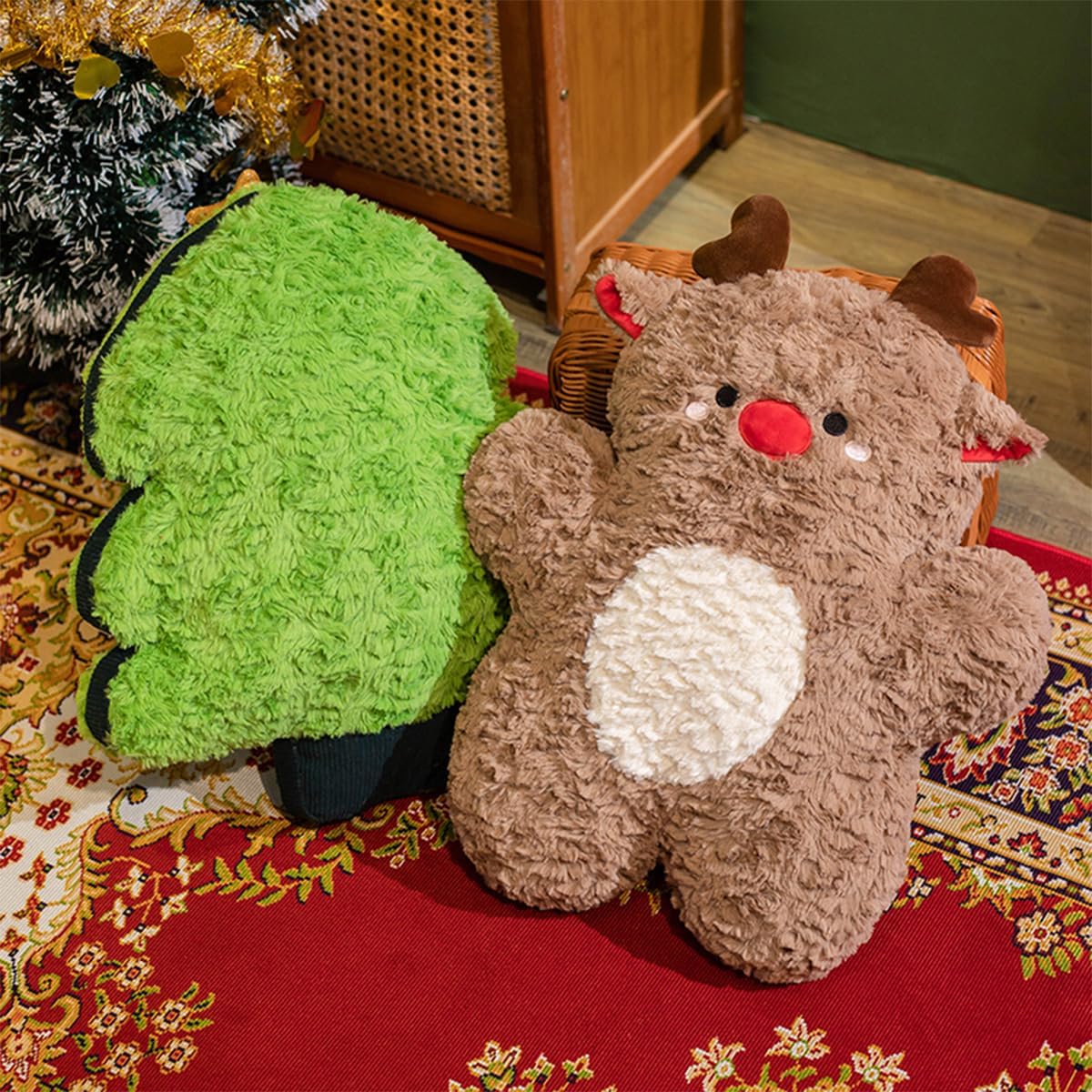 Goylmc Christmas Reindeer Plush Pillow - 19.7" Elk Stuffed Animal- Home Christmas Decoration Gift
