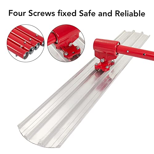 Bull Float Magnesium Concrete Float, 48 x 8" Round End Concrete Float Tool Cement Tool, Concrete Kit Bull Float with 4 Float Handle Bracket Concrete Tools Finishing(RED)