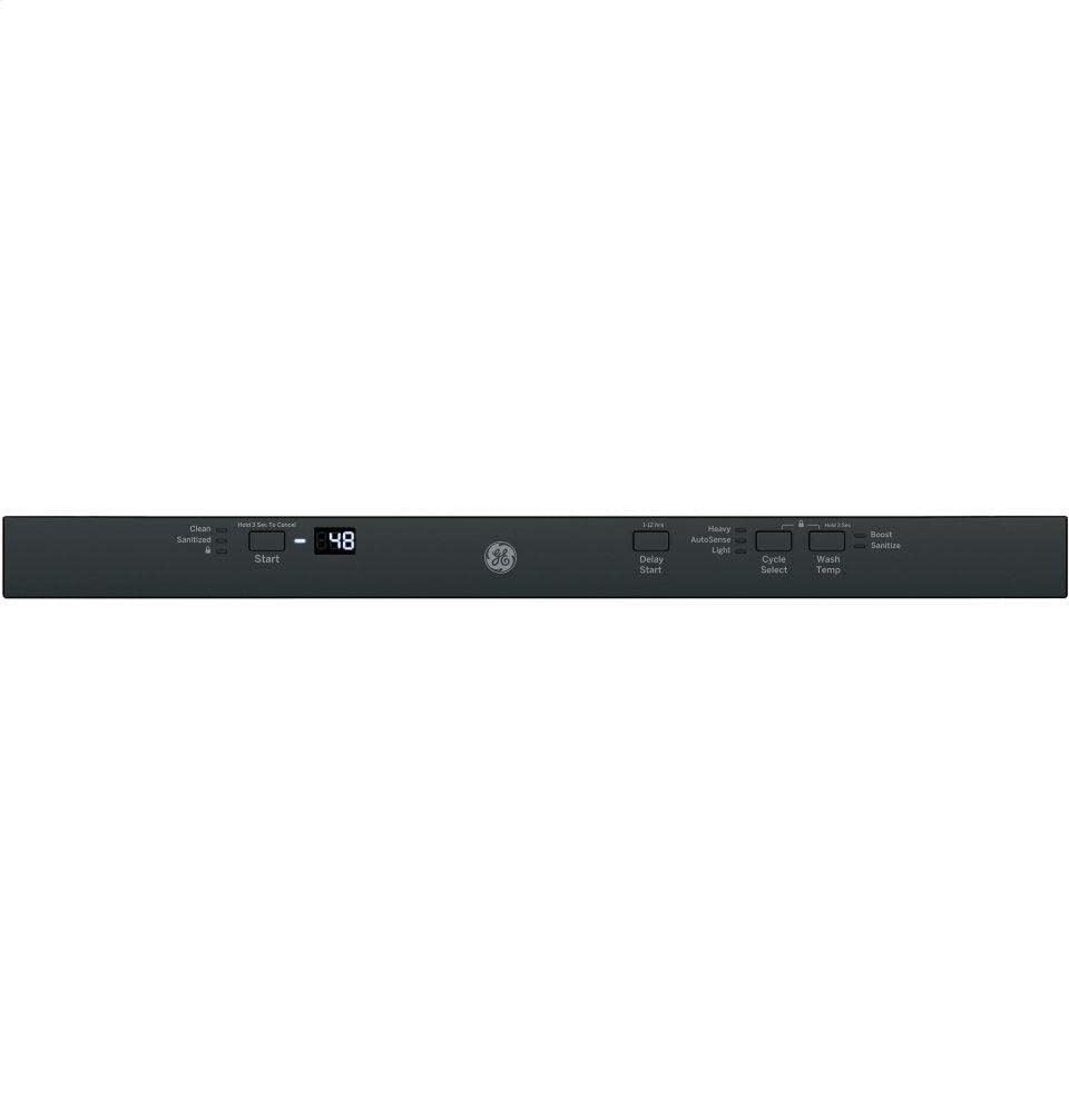GE GDT225SGLBB 24" Dishwasher with Interior Stainless Steel ADA Compliant Top Control Energy Star Certified and Pocket Handle in Black