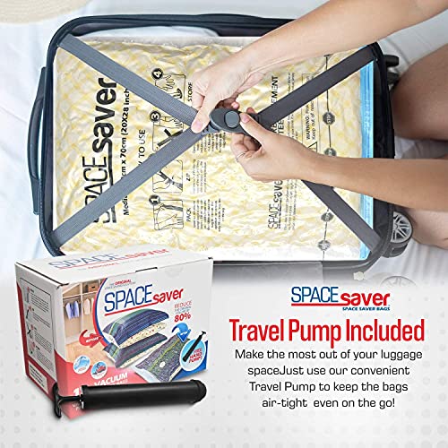 Spacesaver Vacuum Storage Bags (Jumbo 10pk) Save 80% on Clothes Storage Space - Space Saver Vacuum Storage Bags for Comforters, Blankets, Bedding, Compression Seal for Closet Storage - Pump for Travel