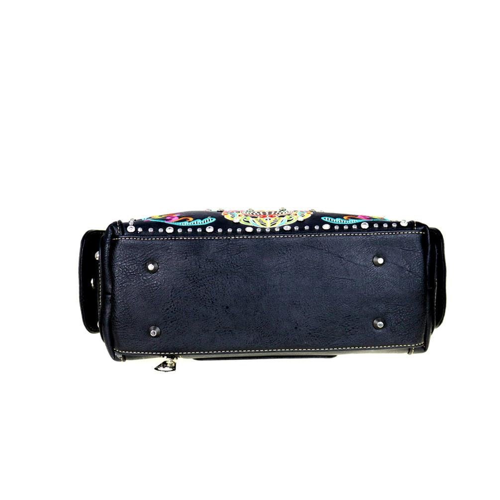Montana West MW494G-8085 Sugar Skull Collection Concealed Handgun Satchel (Black & White)