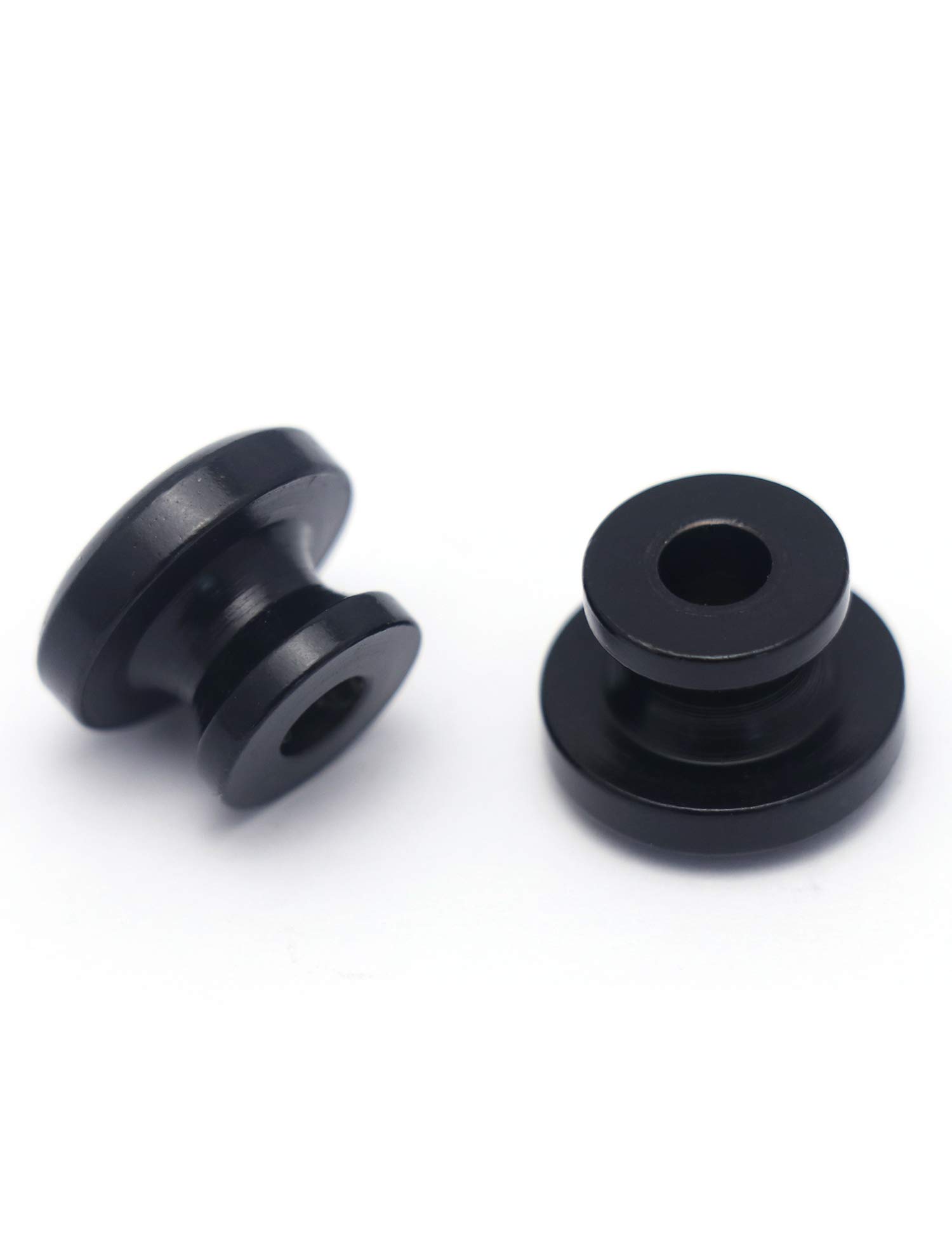 Metallor Guitar Strap Buttons Mushrooms Head Guitar End Pins Strap Locks with Mounting Screws for Acoustic Electric Guitar or Bass Ukulele Set of 2Pcs Black.