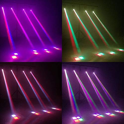 SHEHDS Moving Head Lights Mini LED 10W RGBW 4in1 Beam/Strobe Stage Lights Professional 11/13 DMX Channels Sound Activated DJ Lights for Disco Club Party Dance Wedding Bar - 2 Pack