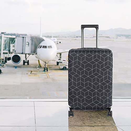 HYPER VENTURE Washable Luggage Cover - Fashion Suitcase Protector Fits 23-26 Inch Luggage (Black Maze, M)