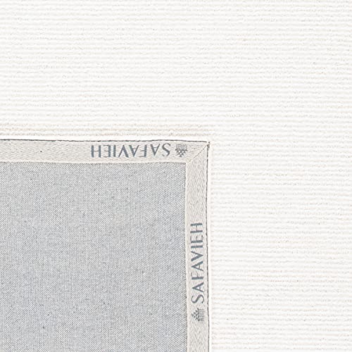 SAFAVIEH Himalaya Collection Area Rug - 9' x 12', Ivory, Handmade Solid Wool & Viscose, Ideal for High Traffic Areas in Living Room, Bedroom (HIM152A)