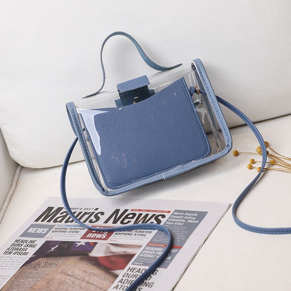 Cofordos Shoulder Bag Women Crossbody Handbag Small Jelly Candy Color PVC Transparent Clutches(red)
